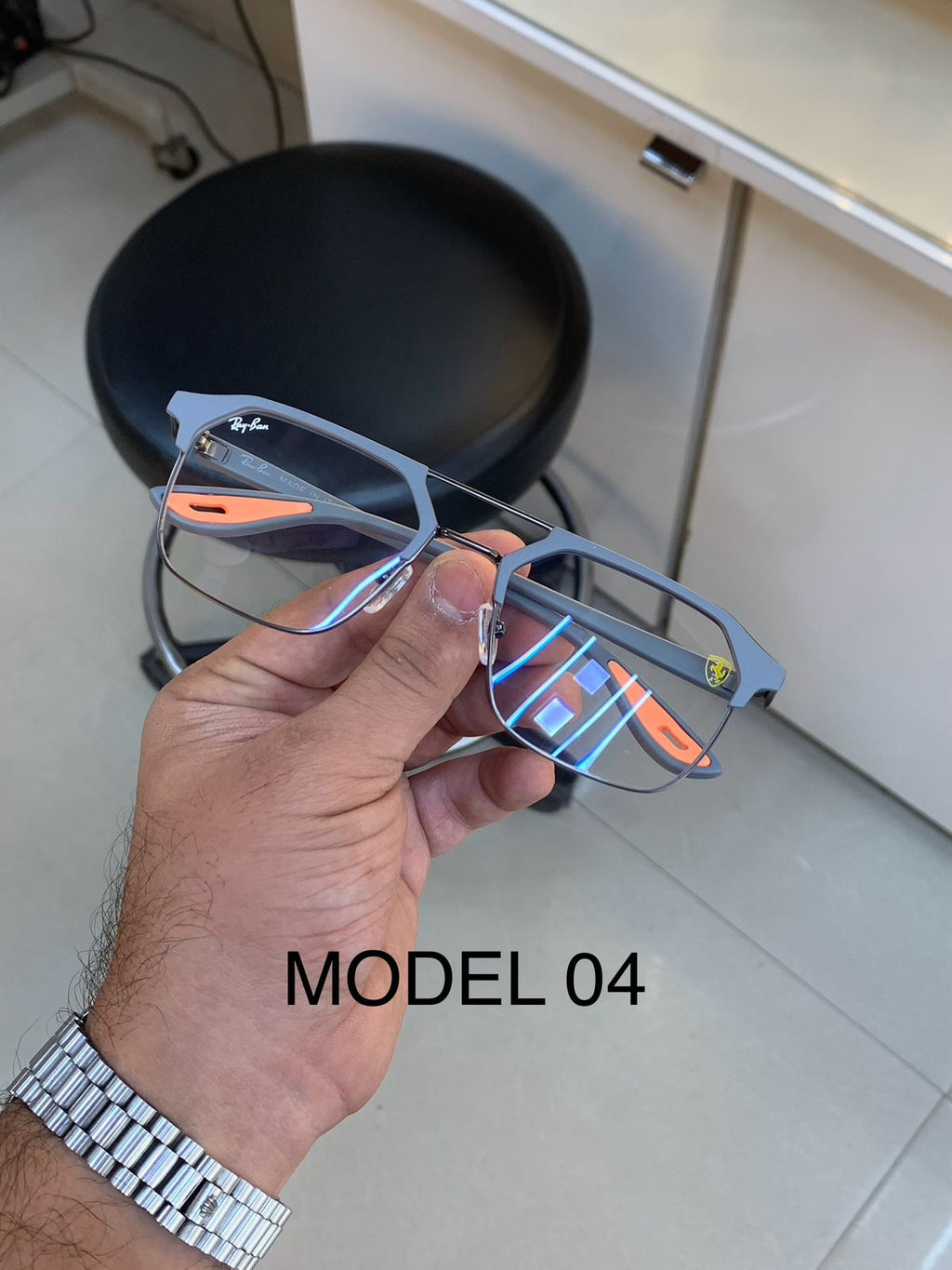 RB #4 METAL GREY BLUE CUT UV-400 SUNGLASSES – FirstCopySunglasses